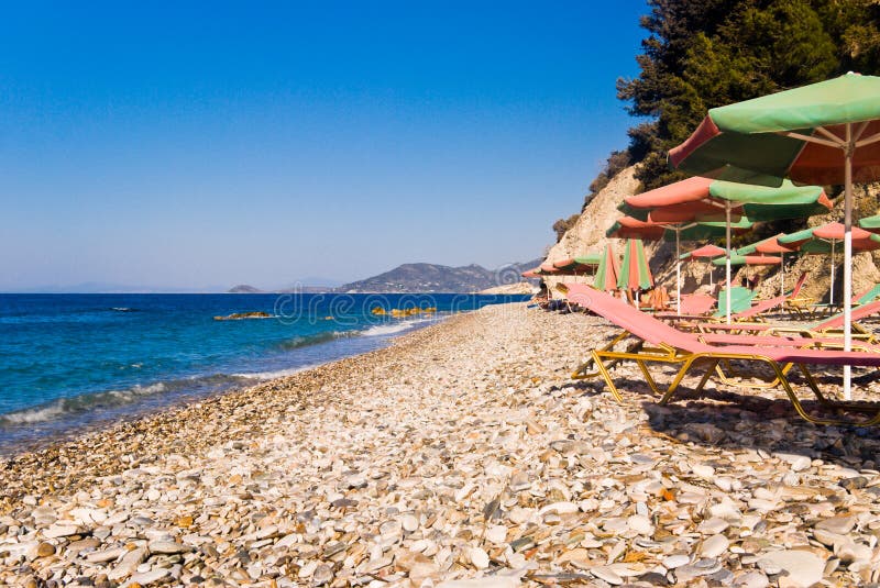 Beach at Hotel in Kiris (Kemer), Turkey Stock Photo - Image of palm ...