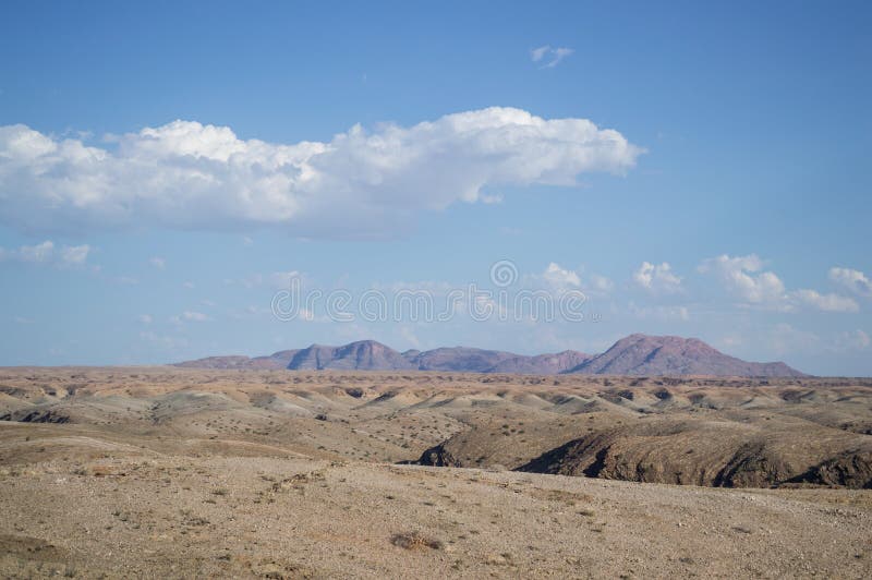 Stony Desert Landscape with Mountains in Namibia Stock Image - Image of ...