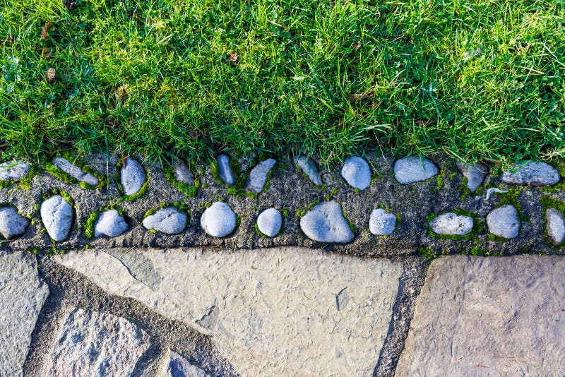 Stony and Green Grass Pathway Texture Stock Photo - Image of ...