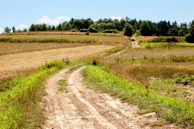 Stony Path among the Rural Landscape Stock Photo - Image of clouds ...