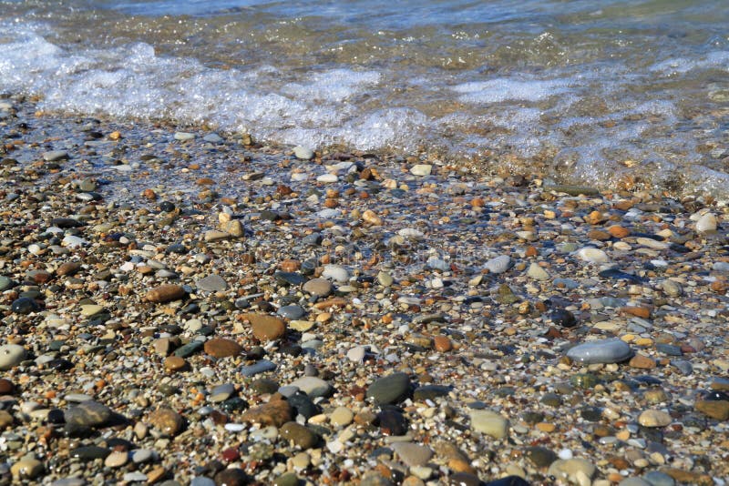 Stony shore stock image. Image of coastline, horizon - 242149169