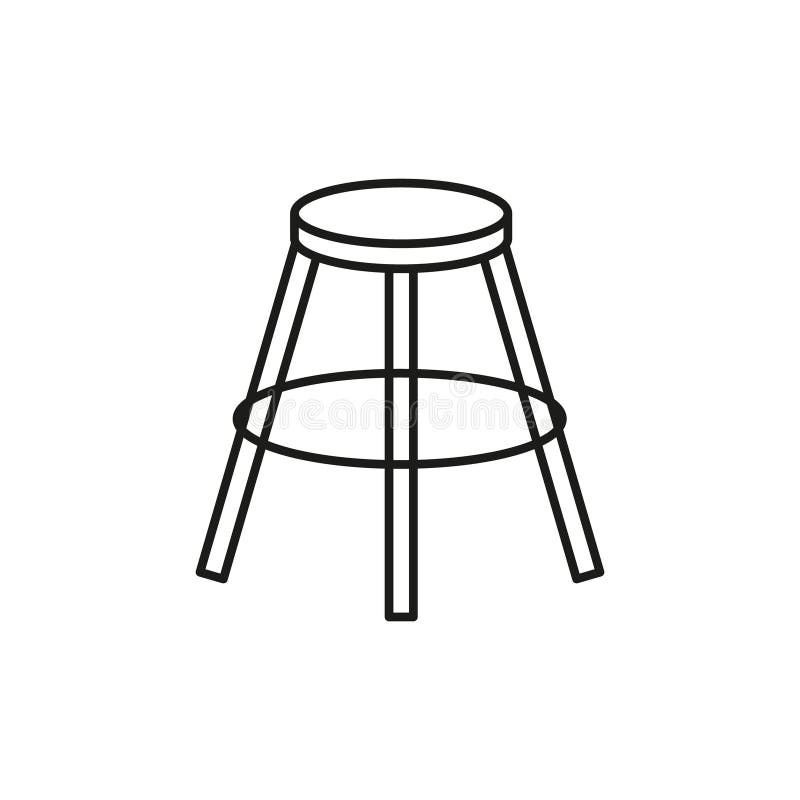 Stool Icon Flat Line Symbol Set Stock Vector - Illustration of vector ...