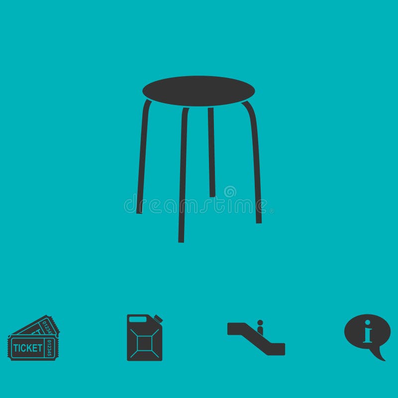 Stool icon flat stock vector. Illustration of convenient - 137864323