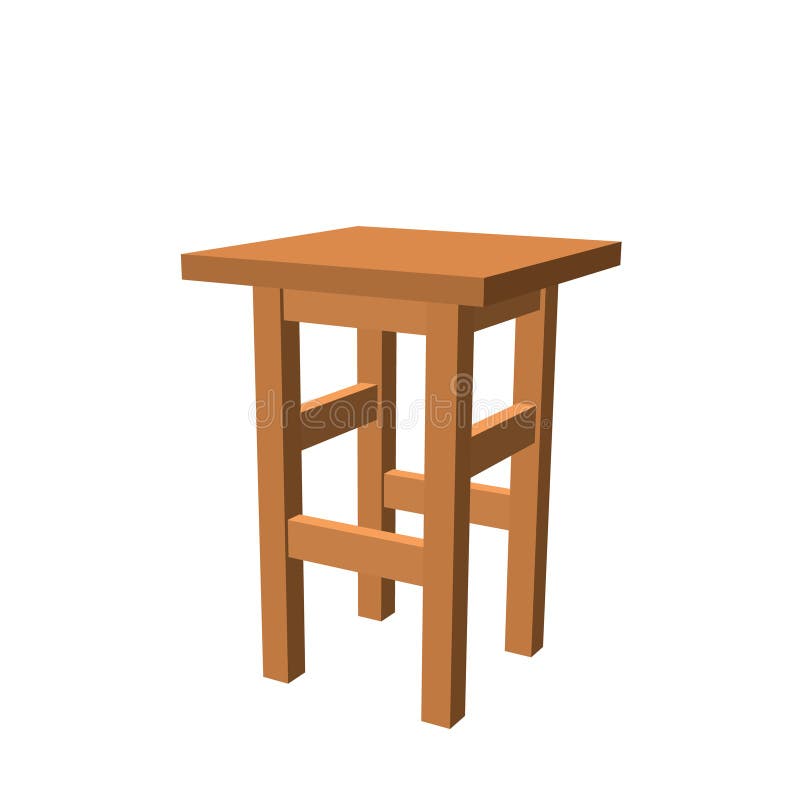 Wood Stool. Vector Illustration, Isolated Stock Vector - Illustration ...