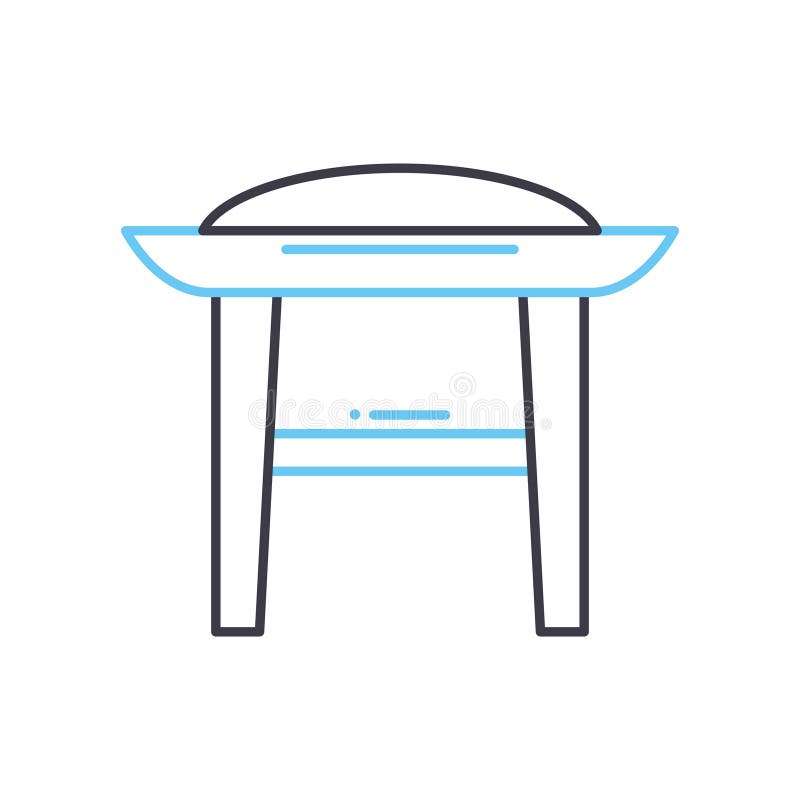 Stool Line Icon, Outline Symbol, Vector Illustration, Concept Sign ...