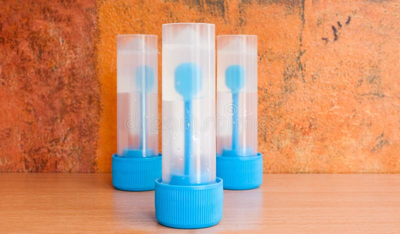 Stool Sample Jars with Transport Medium Stock Image - Image of stool ...