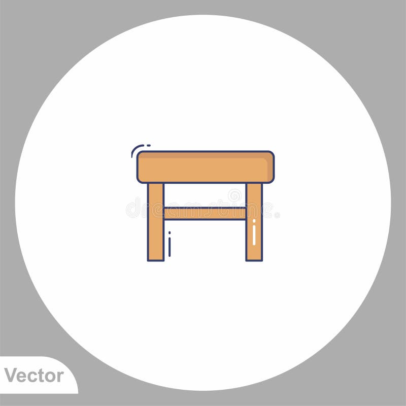 Stool Vector Icon Sign Symbol Stock Vector - Illustration of desk ...