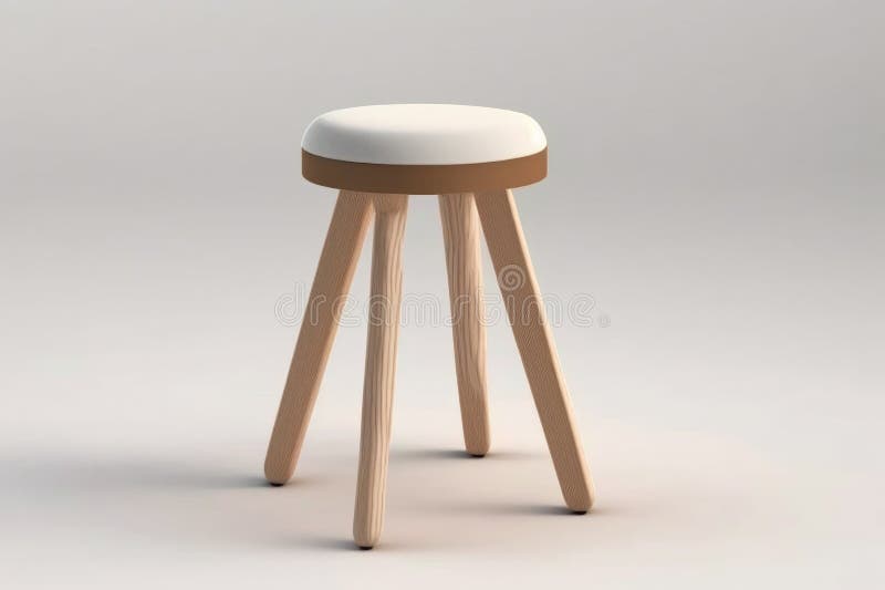 Stool on a White Background. Generative AI Stock Illustration ...