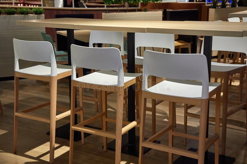 Stools and Tables for Eating and Drinking Stock Photo - Image of ...