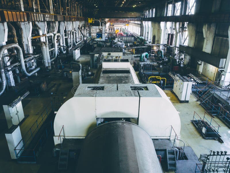 Stoomturbine Bij Elektrische Centrale Stock Afbeelding - Image of post ...