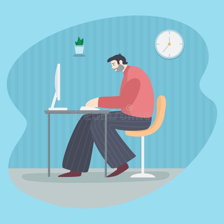 Poor Posture Computer Stock Illustrations – 63 Poor Posture Computer ...