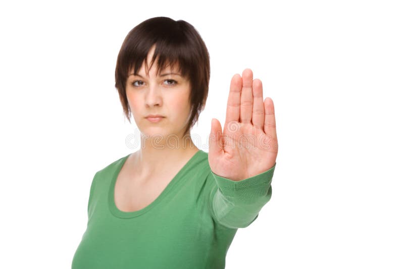 Stop it stock photo. Image of cute, blonde, beauty, looking - 12439788