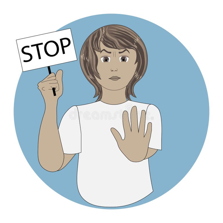 Stop stock vector. Illustration of stop, face, human - 185964586