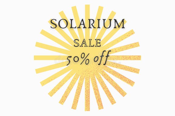 Solarium Sale 50 Off. Abstract Logo and Sign of Discount. Stock ...