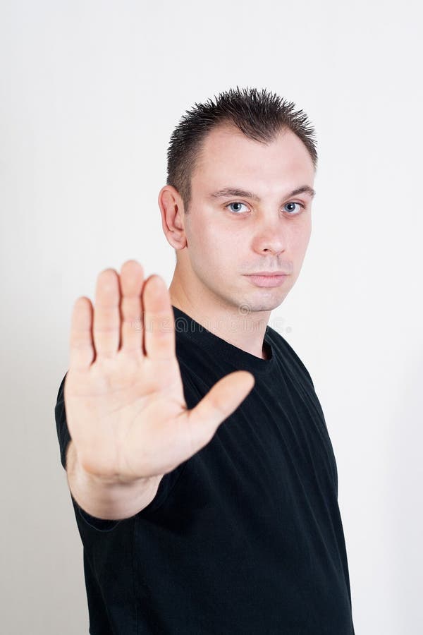 Stop! stock photo. Image of male, casual, people, handsome - 24343434