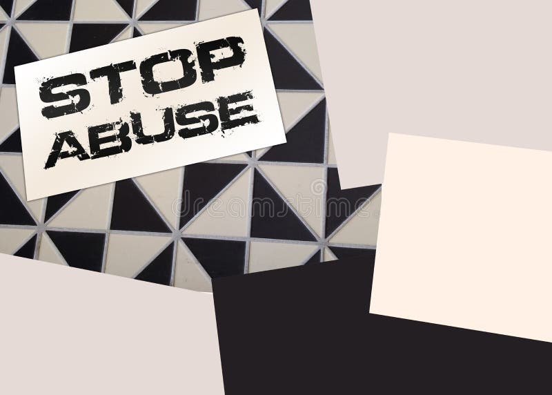 Stop Abuse Card with Wooden Background with Defocused Lights. Social ...