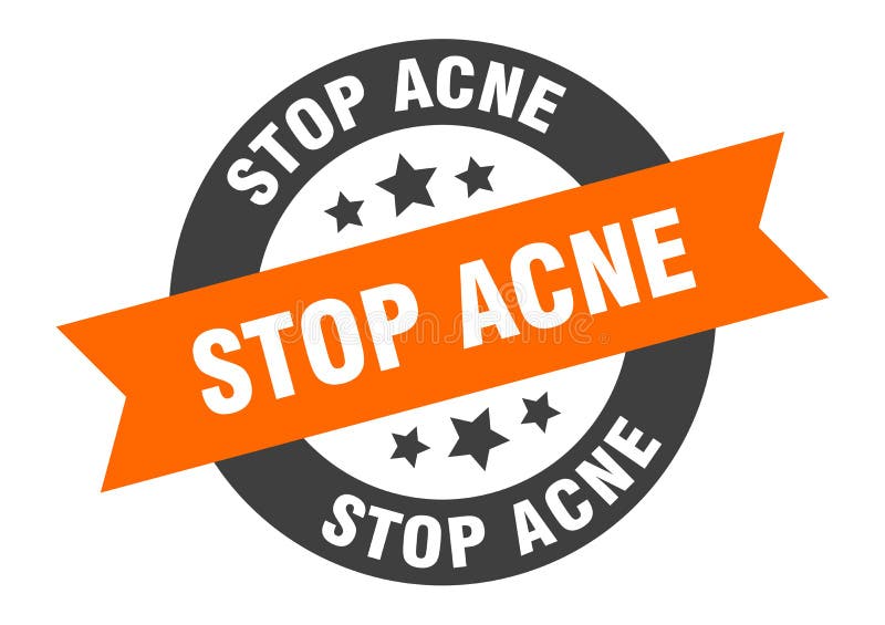 Stop Acne Sign. Stop Acne Round Ribbon Sticker Stock Vector ...