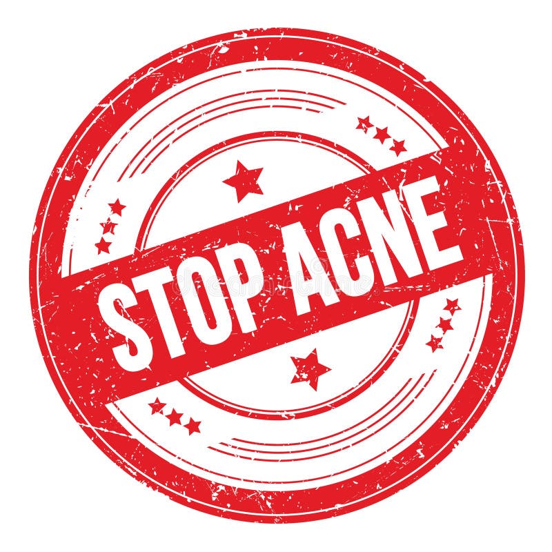 STOP ACNE Text on Red Round Grungy Stamp Stock Illustration ...