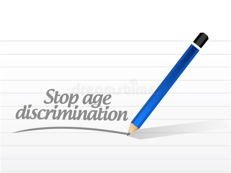 Stop Age Discrimination Message Stock Illustration - Illustration of ...