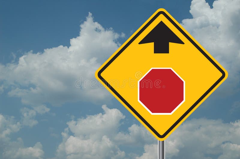 Stop Ahead Sign stock photo. Image of limit, info, route - 1348394