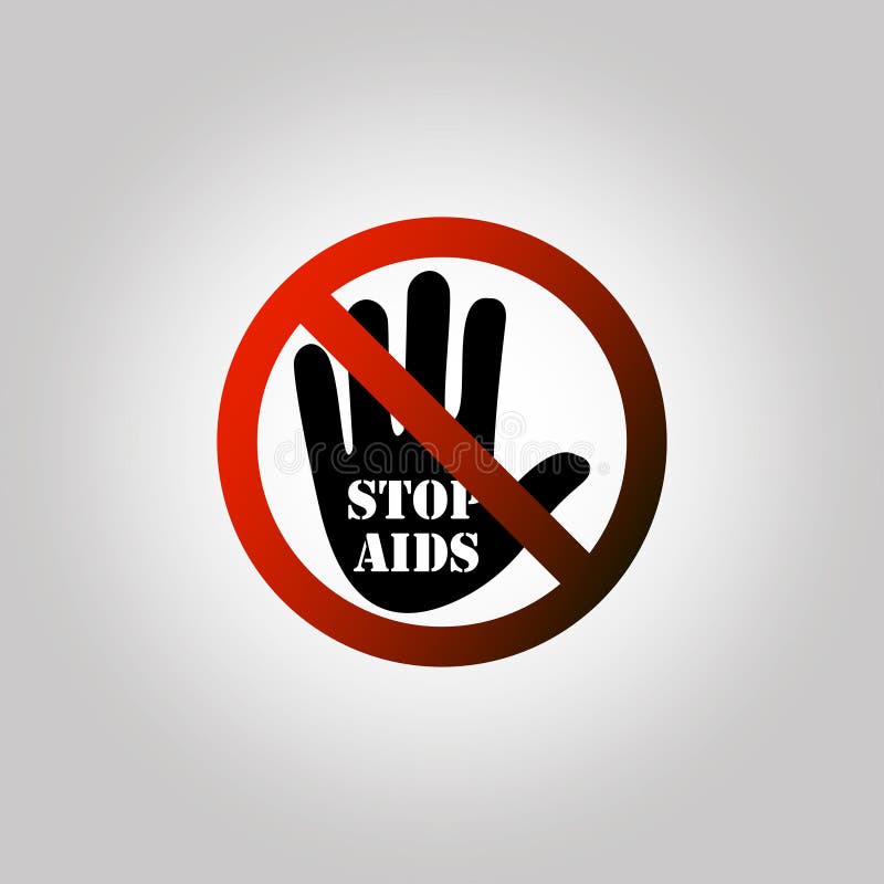 Stop Aids Icon on a Grey Background. Vector Illustration Stock Vector ...