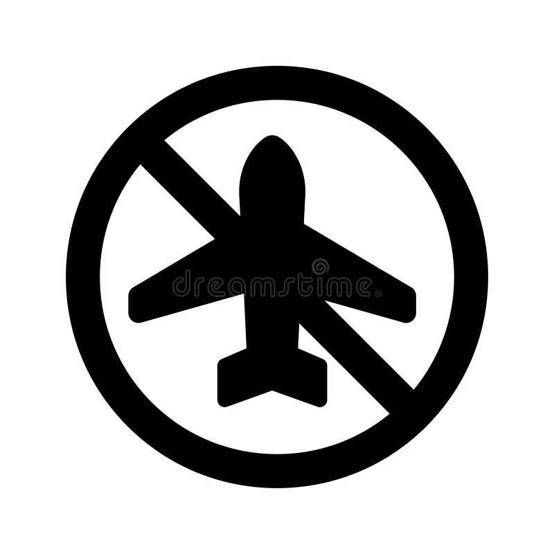 Stop Airplane Sign. Sign of Prohibition Flying Stock Illustration ...