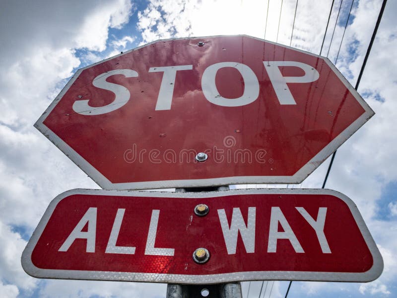 Stop all way stock photo. Image of sign, ways, stop - 265012816