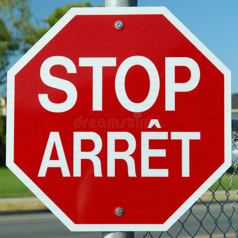 Stop Arret Sign Red stock image. Image of french, arret - 25884023
