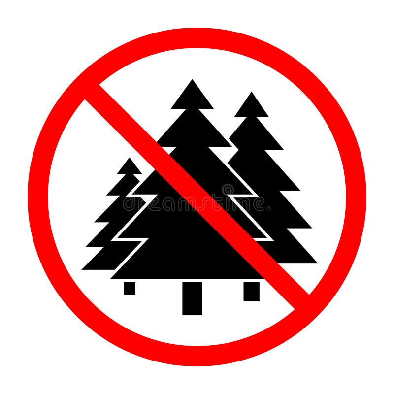 Tree Red Prohibition Sign Stop Symbol Stock Illustrations – 216 Tree ...