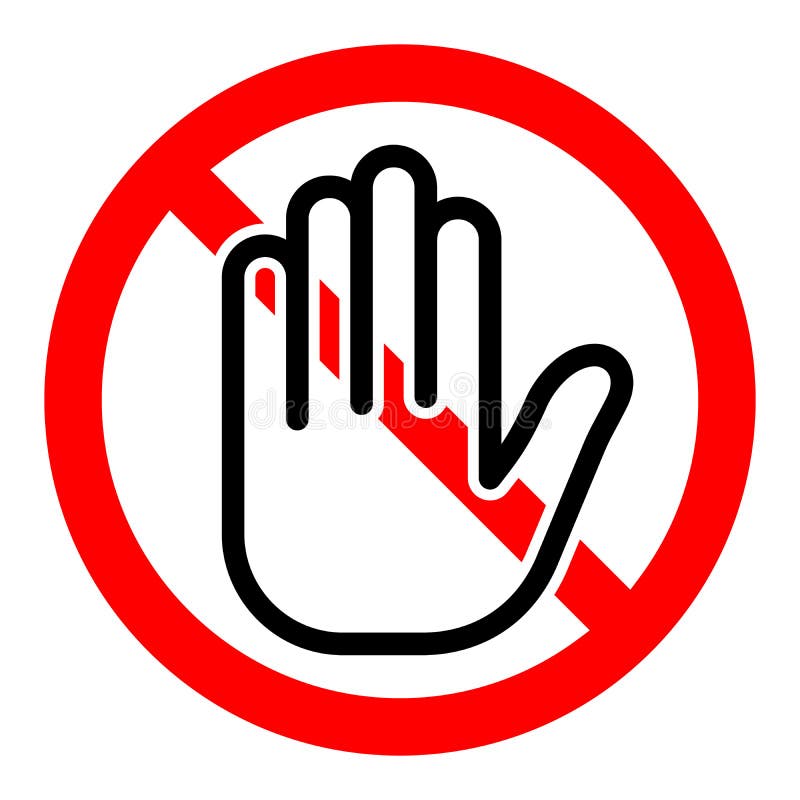 Hand Forbidden Vector Sign. Stop Hand Icons Set Stock Illustration ...