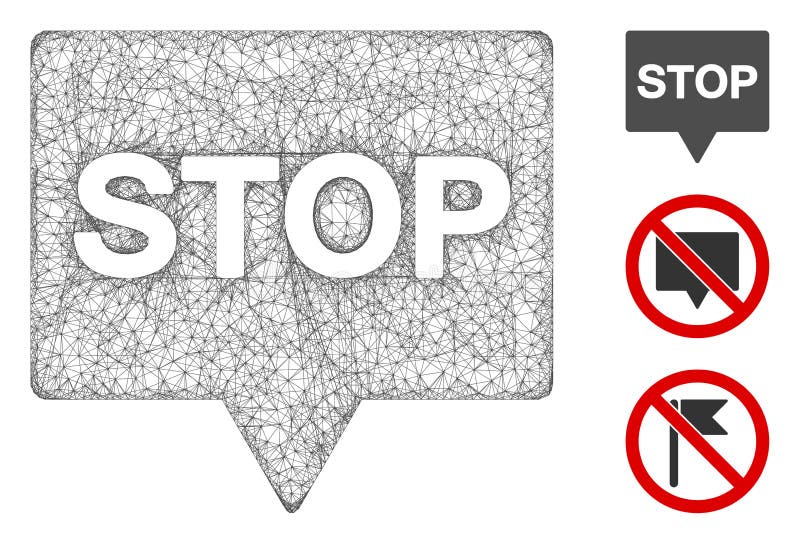 Stop Banner Polygonal Web Vector Mesh Illustration Stock Vector ...