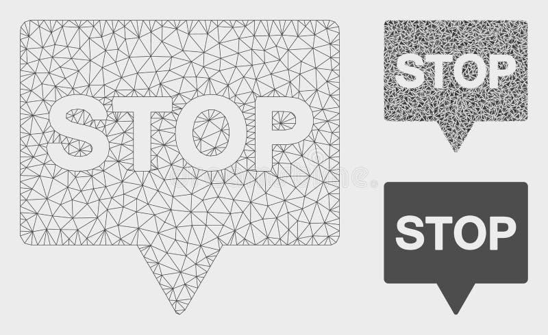 Stop Banner Vector Mesh 2D Model and Triangle Mosaic Icon Stock Vector ...