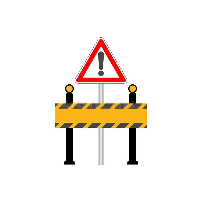 Stop Barrier, Warning Red Triangular Sign Stock Vector - Illustration ...