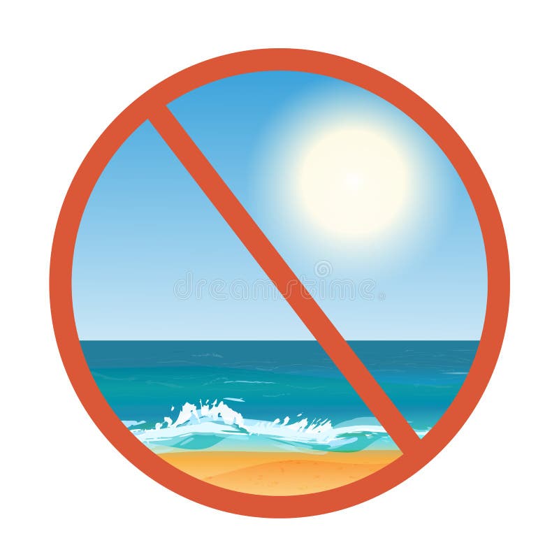 Stop Beach Sign Icon. Vector Design Illustration Stock Vector ...