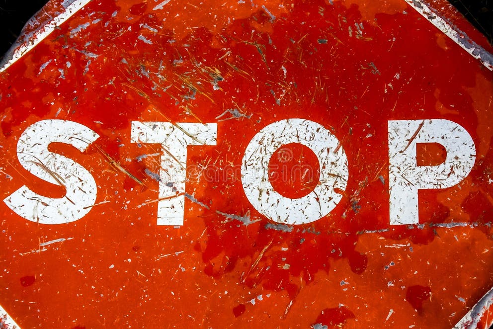 Stop stock image. Image of stop, white, symbol, scratched - 40577323