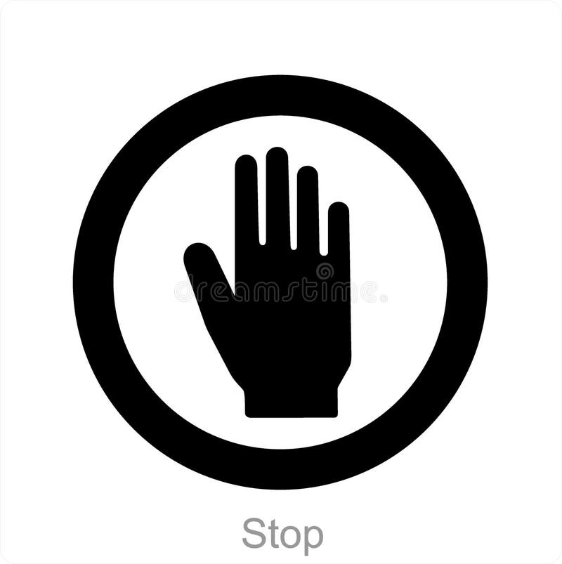 Stop stock illustration. Illustration of hand, concept - 340437042