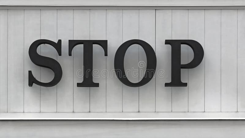 Stop stock photo. Image of wood, simple, black, wooden - 74034200