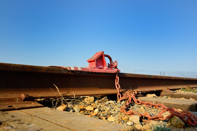 Stop block stock image. Image of rail, shoe, road, truck - 30489969