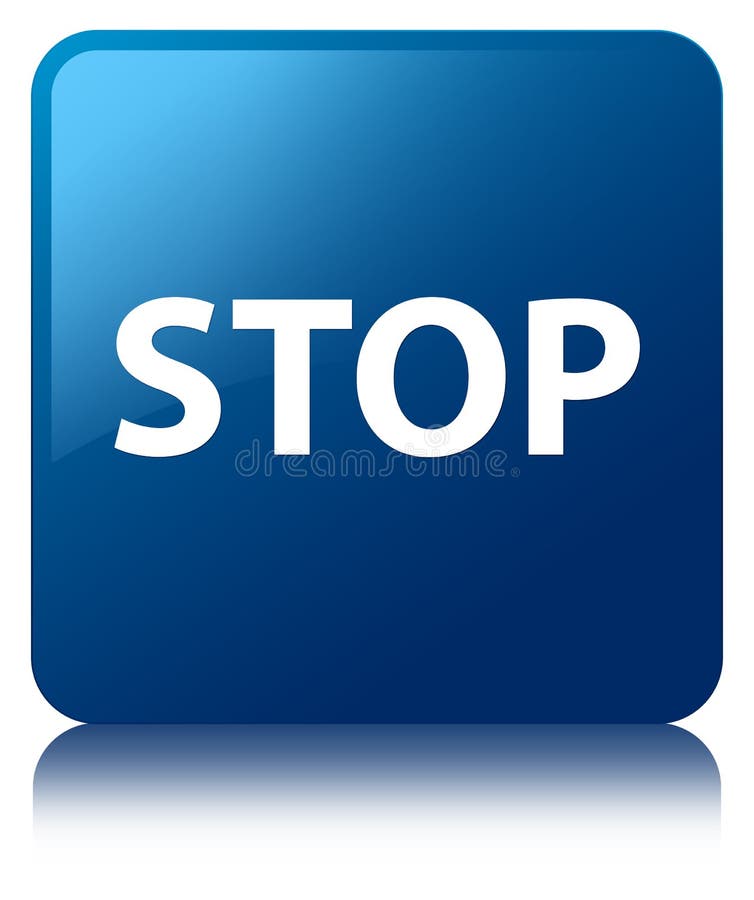 Stop blue square button stock illustration. Illustration of terminate ...