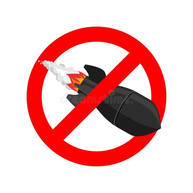 Stop Bombing. Bomb is Forbidden Stock Vector - Illustration of caution ...