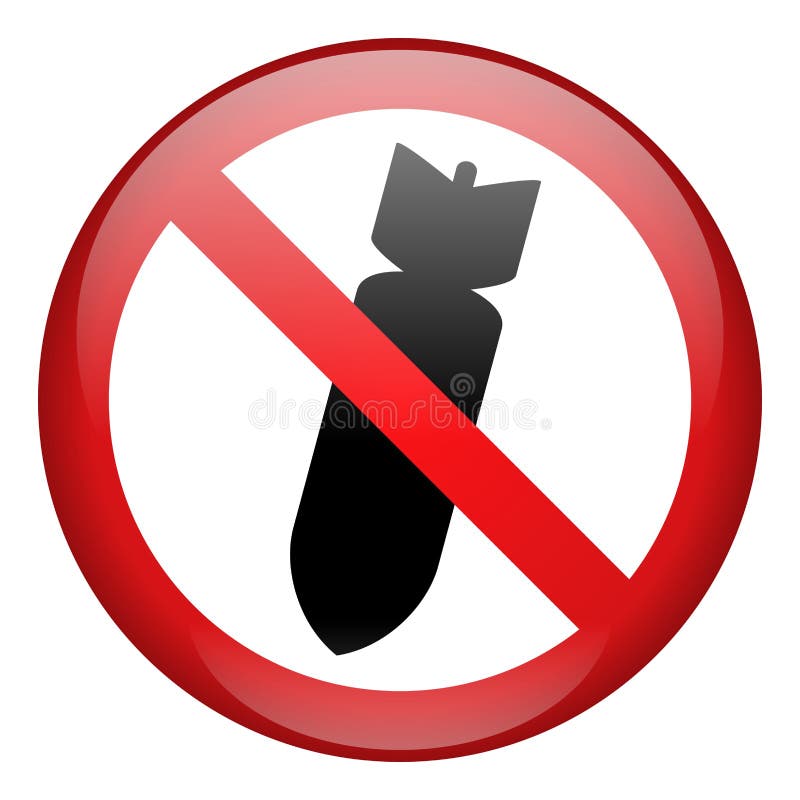 Stop War No Bombing Sign Symbol Sticker Stock Vector - Illustration of ...