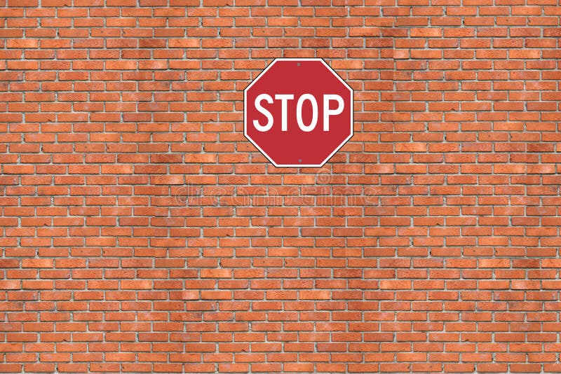 Stop. Brick wall stock image. Image of prohibition, texture - 24442097