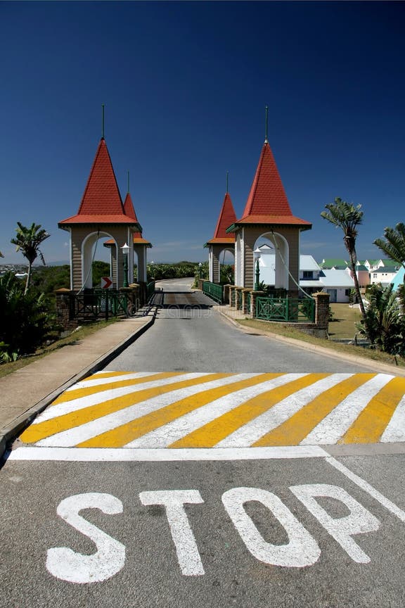 Stop for Bridge stock photo. Image of green, house, steel - 7691668