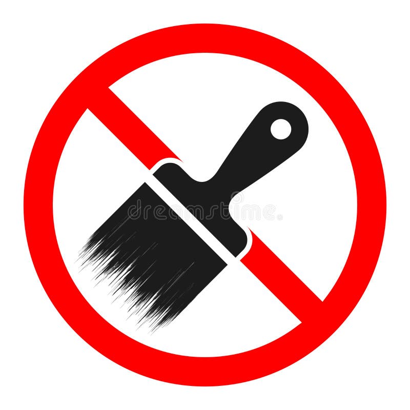Stop Brush Icon. Do Not Paint Sign. Forbidden Paint Brush Sign Stock ...