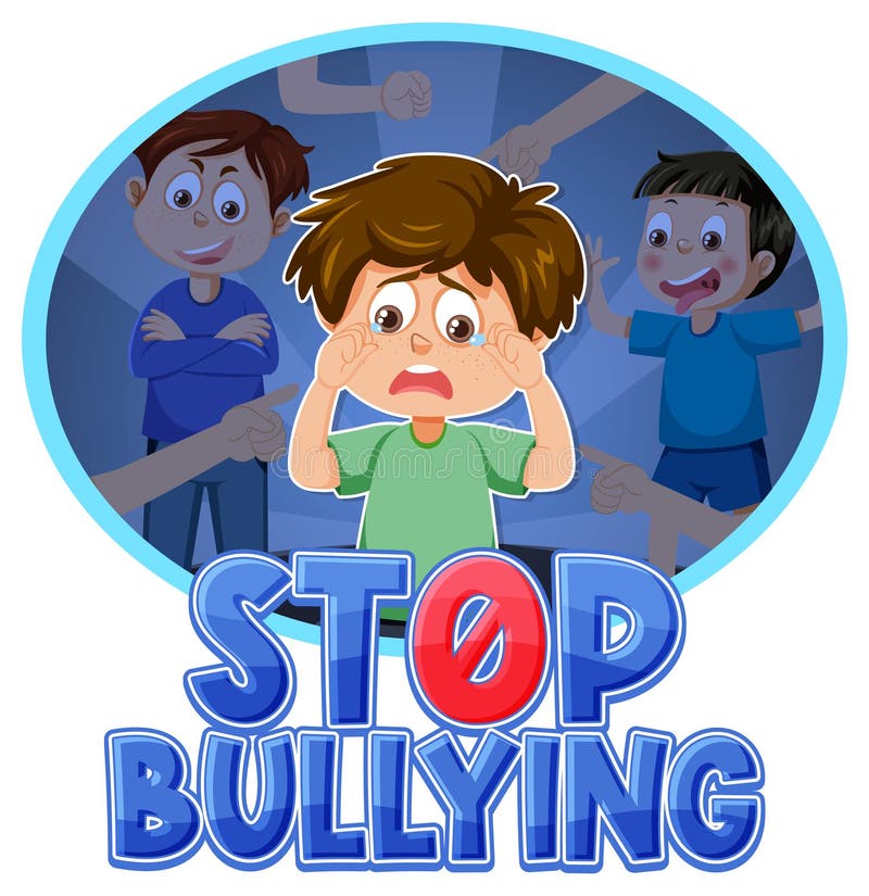 Stop Bullying Text with Cartoon Character Stock Vector - Illustration ... Stop Bullying Text with Cartoon Character Stock Vector - Illustration ...