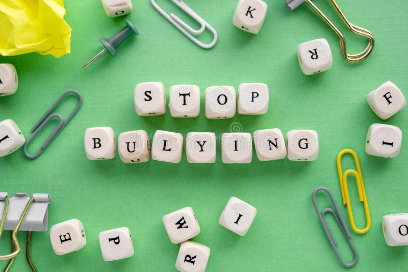 Stop Bullying Words on Wooden Blocks, Abstract Concept. Stock Image ...