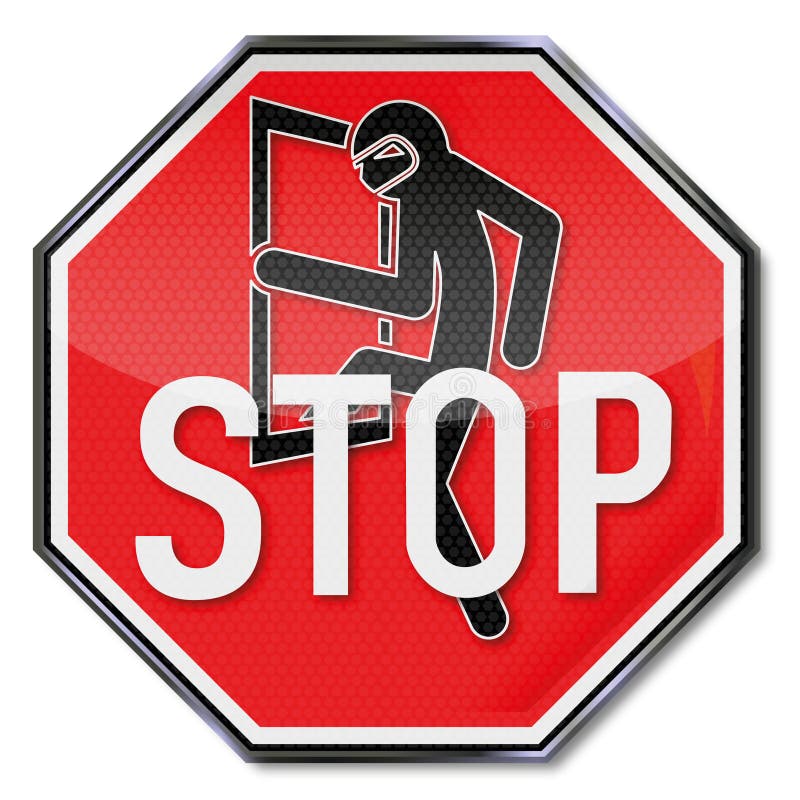 Stop Robbery Conceptual Illustration. Open Hand with the Text Stop ...