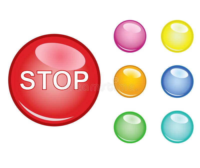 Stop button stock vector. Illustration of circle, orange - 11665813
