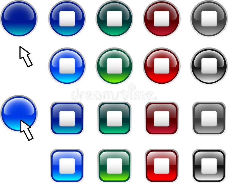 Stop button. stock vector. Illustration of button, arrow - 4823440