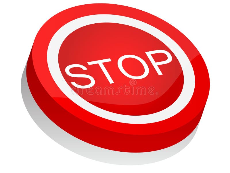 Stop button stock vector. Illustration of machine, quit - 8105723